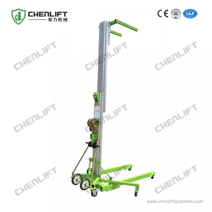 Aluminum Manual Material Lift Equipment 6 Meters 300Kg Loading Capacity